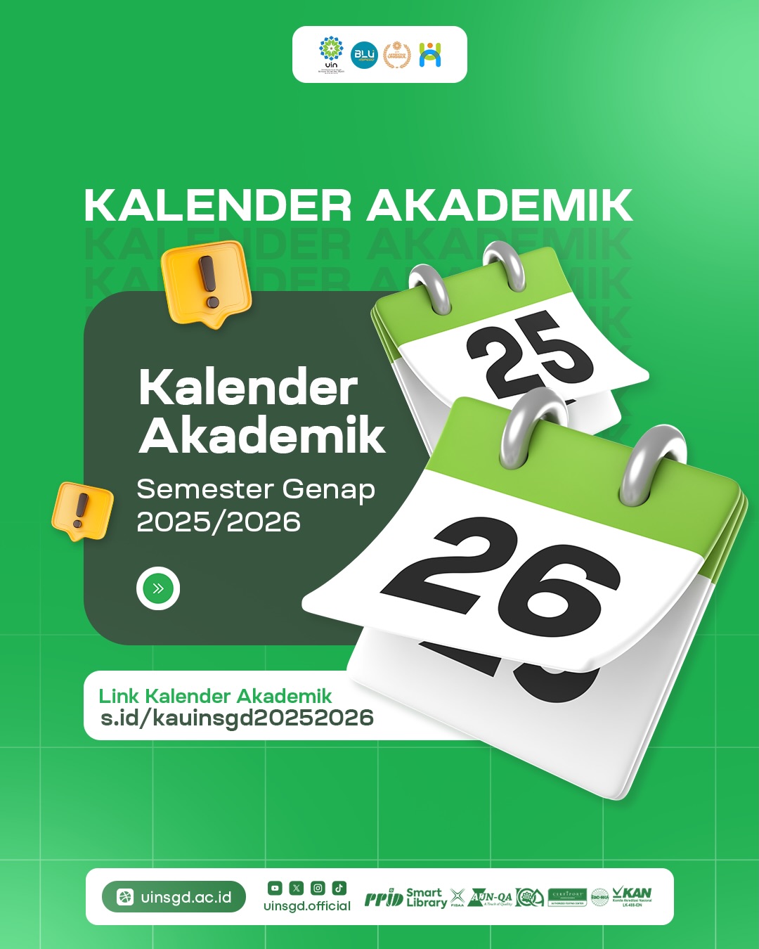 Kalender Akademik Semester Genap 2025/2026 - UIN Sunan Gunung Djati Bandung