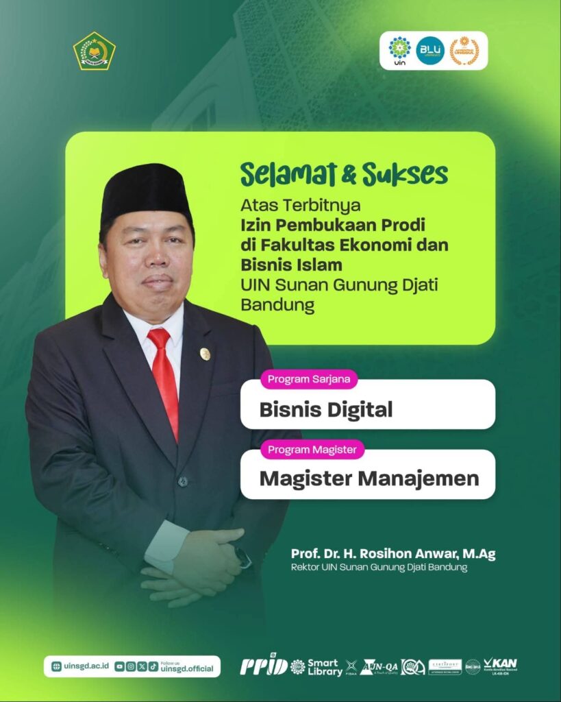 FEBI UIN Bandung Resmi Kantongi Izin Operasional Dua Prodi Baru: S1 ...