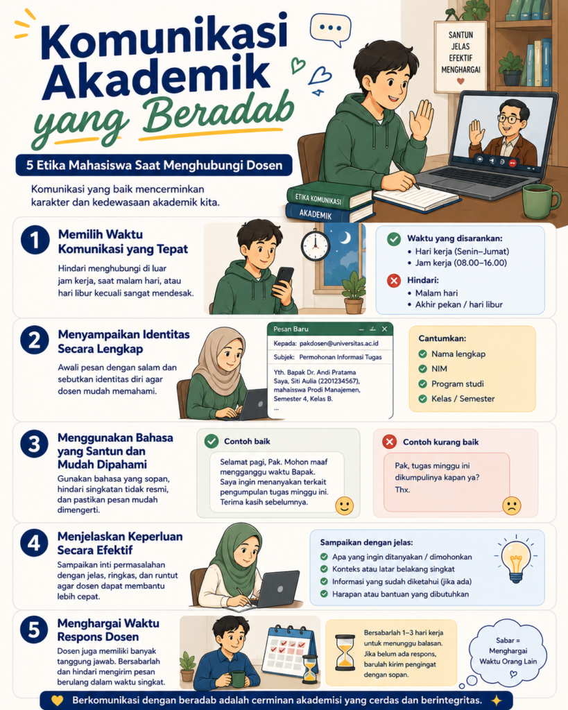 Komunikasi Akademik yang Beradab, 5 Etika Mahasiswa Saat Menghubungi ...